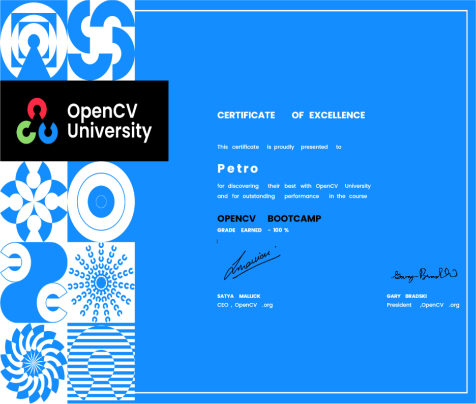 OpenCV Free OpenCV Bootcamp Certificate | OpenCV