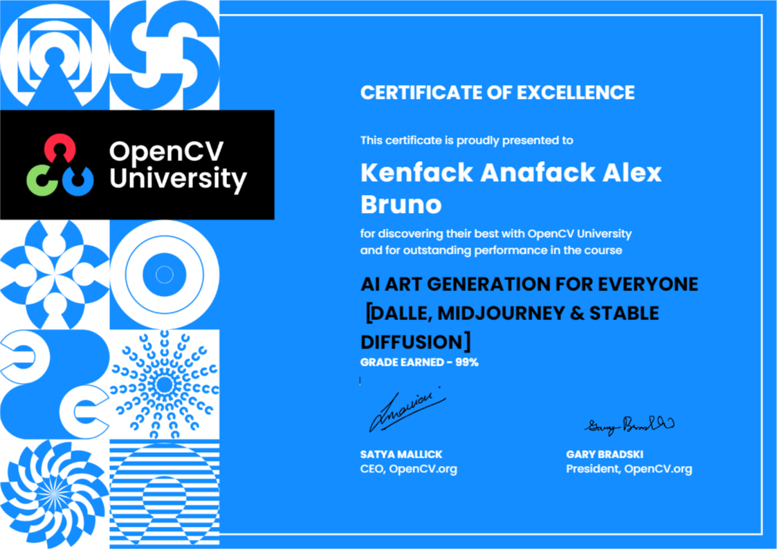 AIArtGeneration Everyone Certificate | OpenCV
