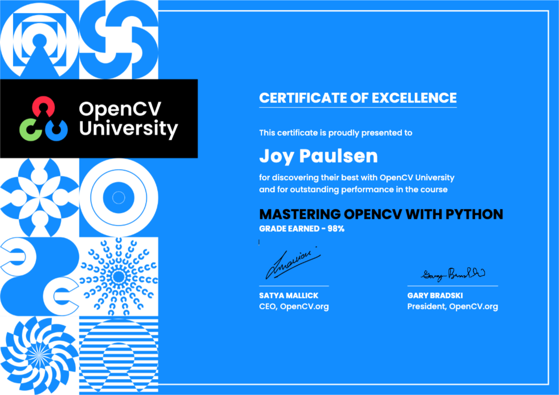 OpenCV MOCV Certificate | OpenCV