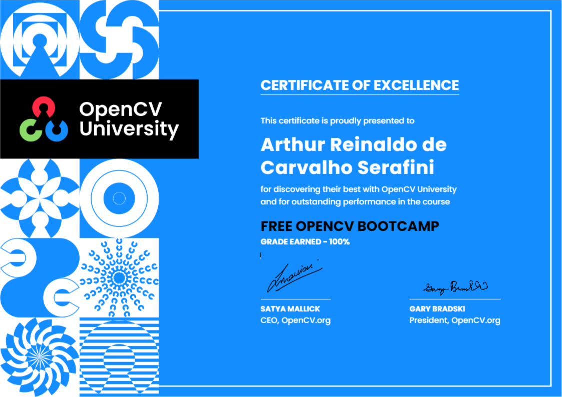 OpenCV Free OpenCV Bootcamp Certificate | OpenCV