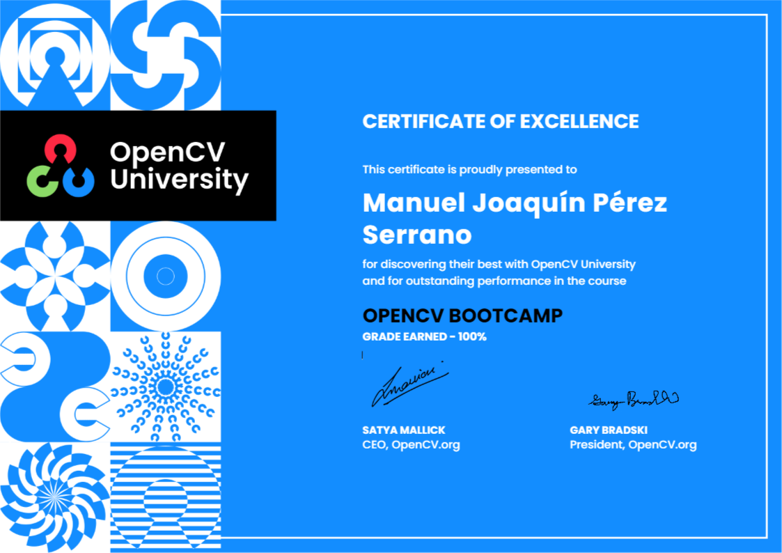 OpenCV Free OpenCV Bootcamp Certificate | OpenCV