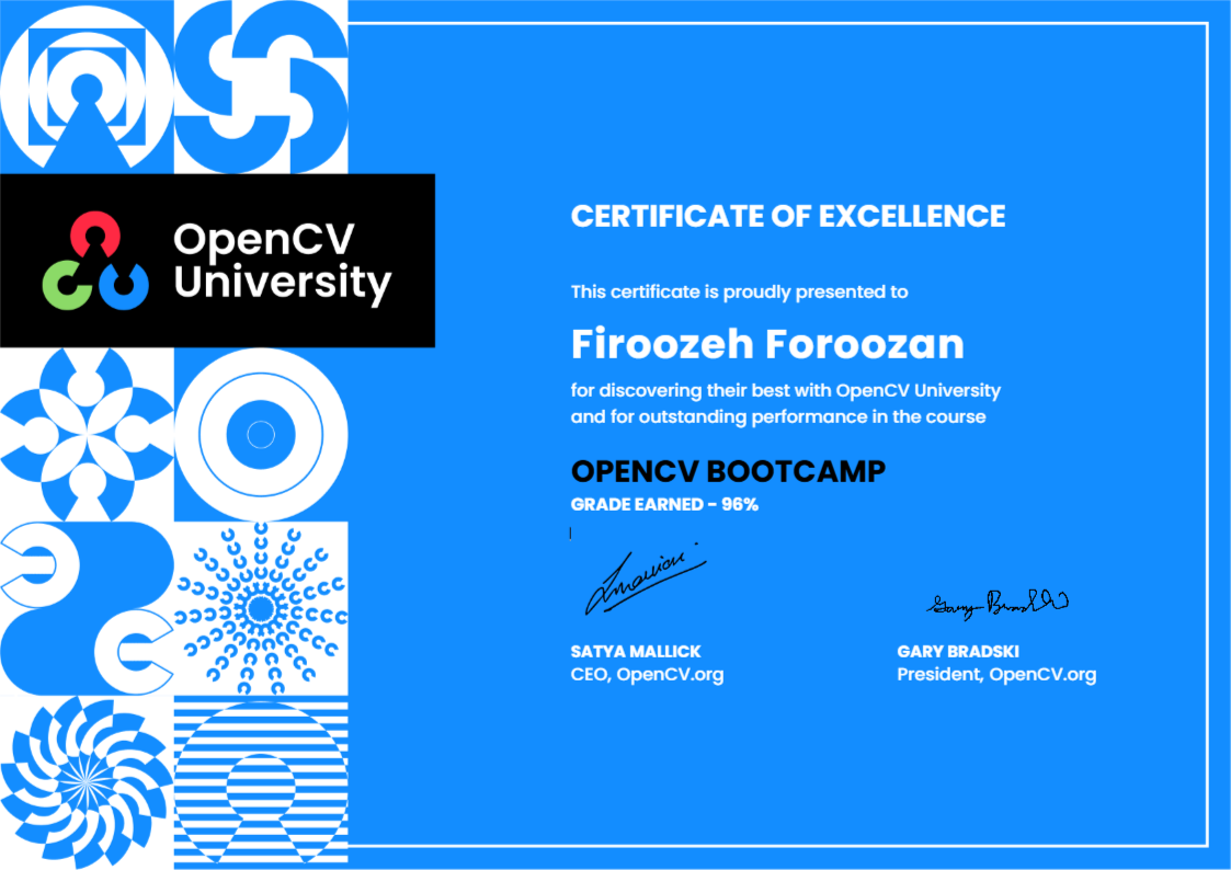 OpenCV Free OpenCV Bootcamp Certificate | OpenCV