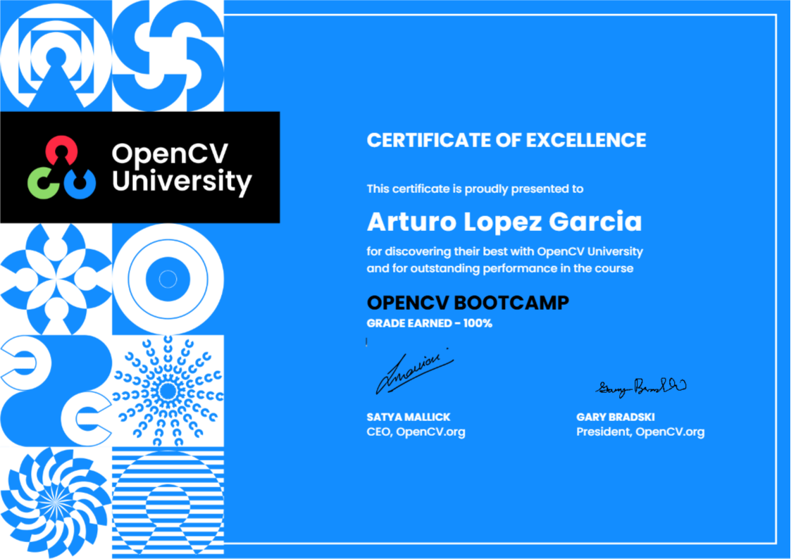OpenCV Free OpenCV Bootcamp Certificate | OpenCV