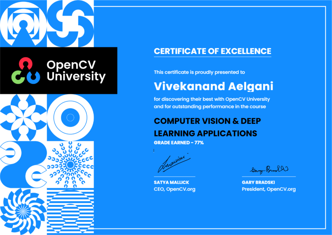 OpenCV DLAP Certificate | OpenCV