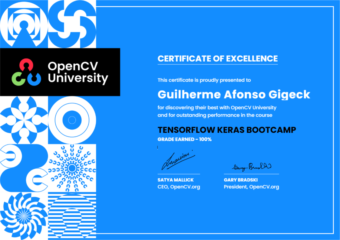 Tensorflow Free Tensorflow Keras Bootcamp Certificate | OpenCV
