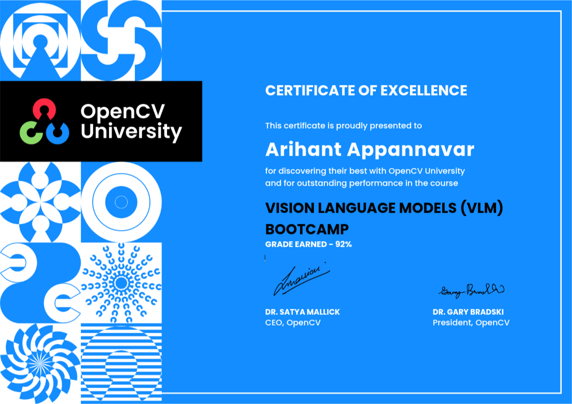 VLM Bootcamp Free VLM Bootcamp Certificate | OpenCV